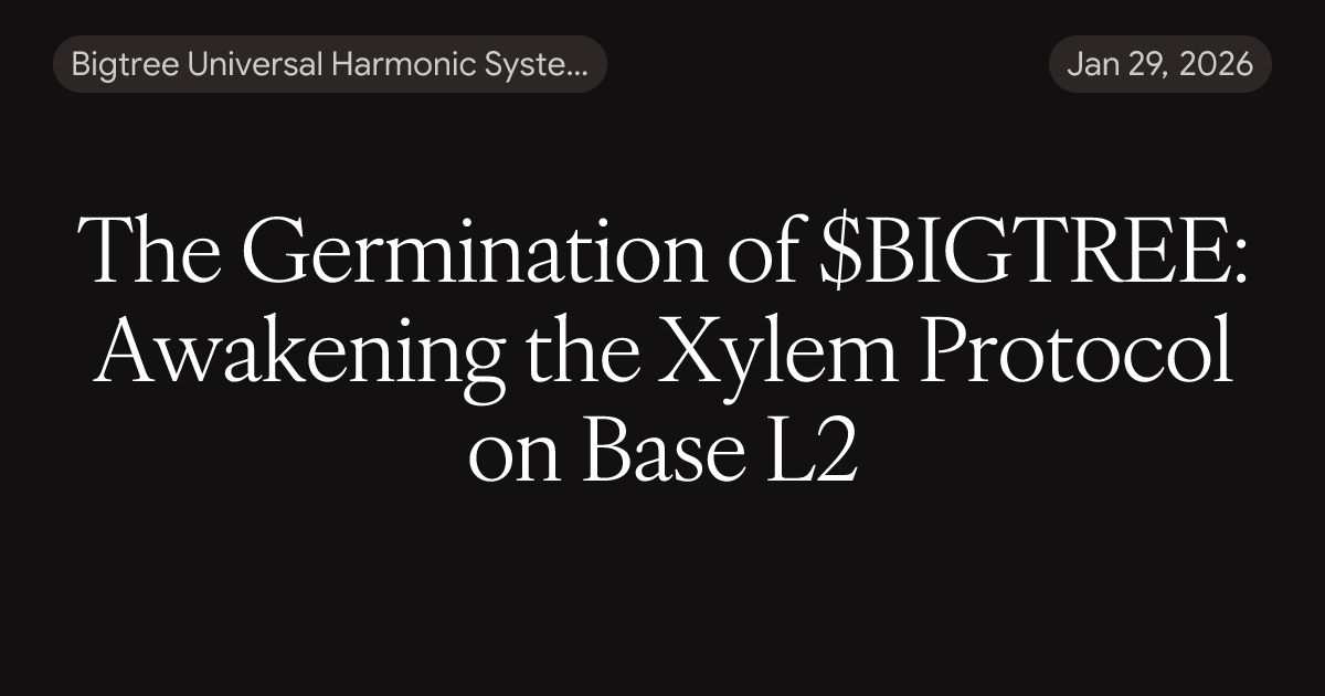 The Germination of $BIGTREE: Awakening the Xylem Protocol on Base L2