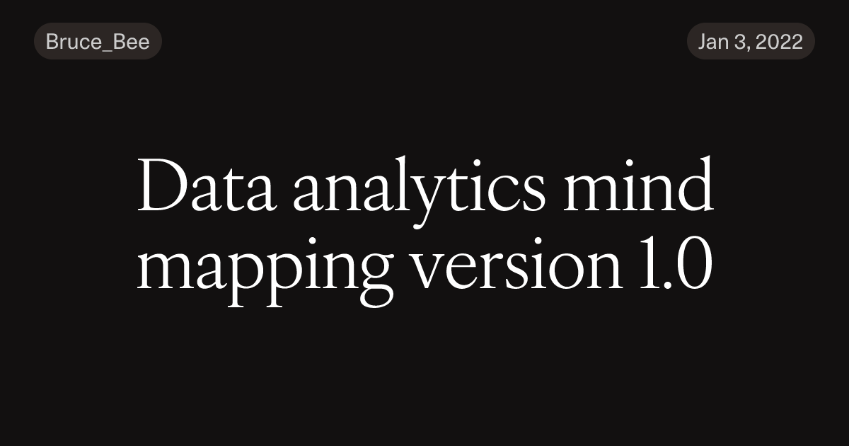 Data analytics mind mapping version 1.0