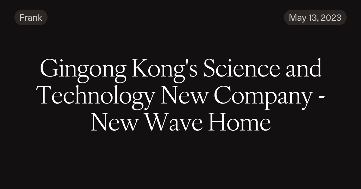 Gingong Kong's Science and Technology New Company - New Wave Home