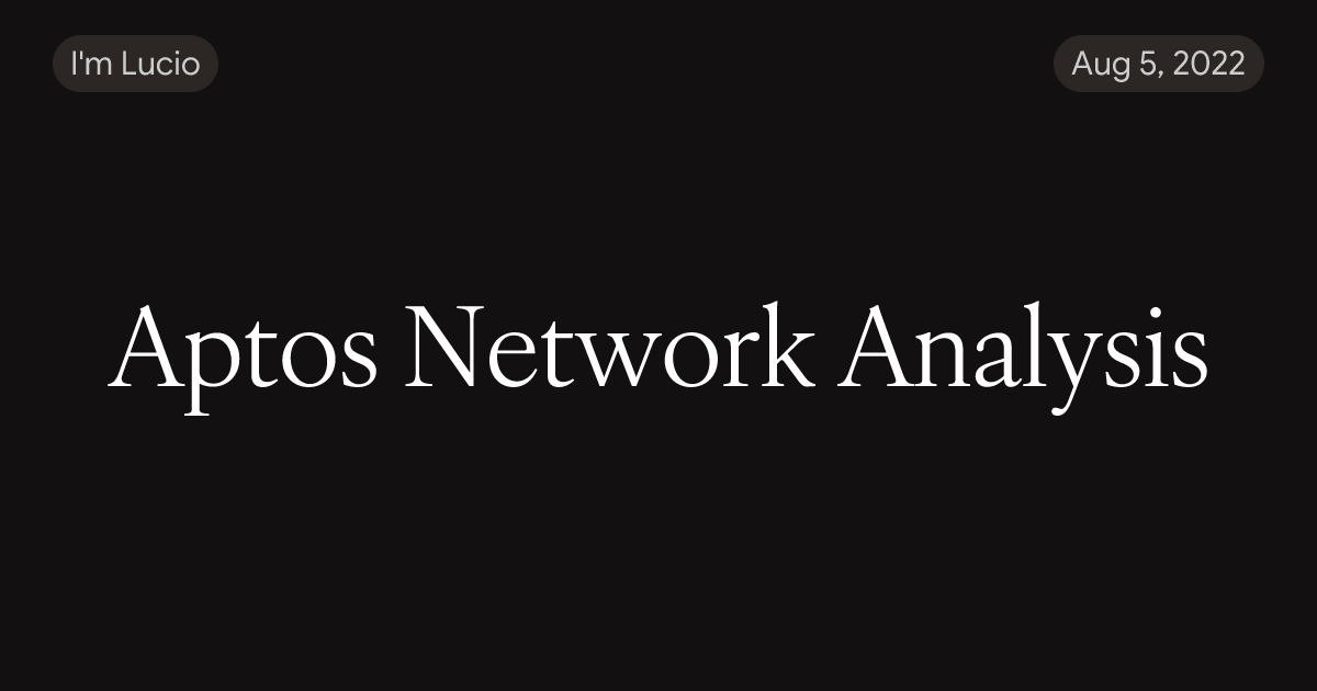 Aptos Network Analysis