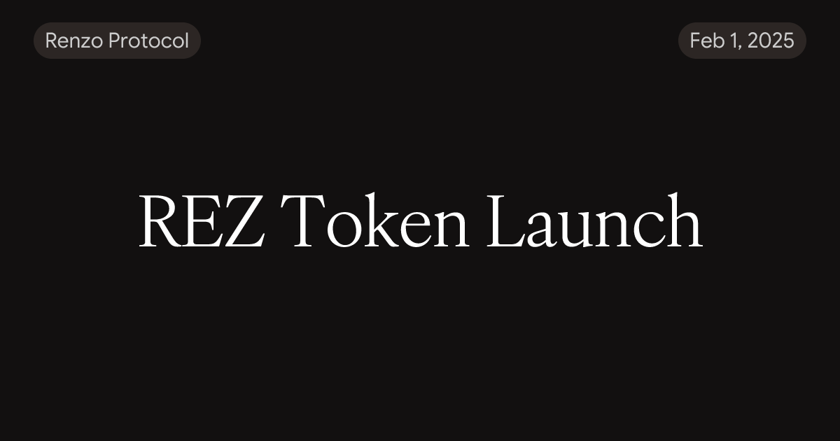 REZ Token Launch