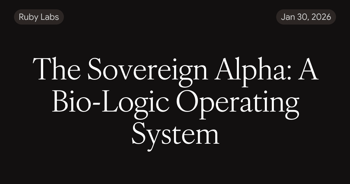 The Sovereign Alpha: A Bio-Logic Operating System