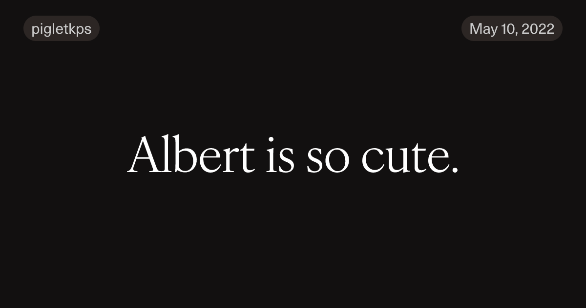 Albert is so cute.